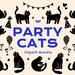 Party Cats Clipart Bundle, Vector Kittens, Handrawn Cat PNG and SVG ...