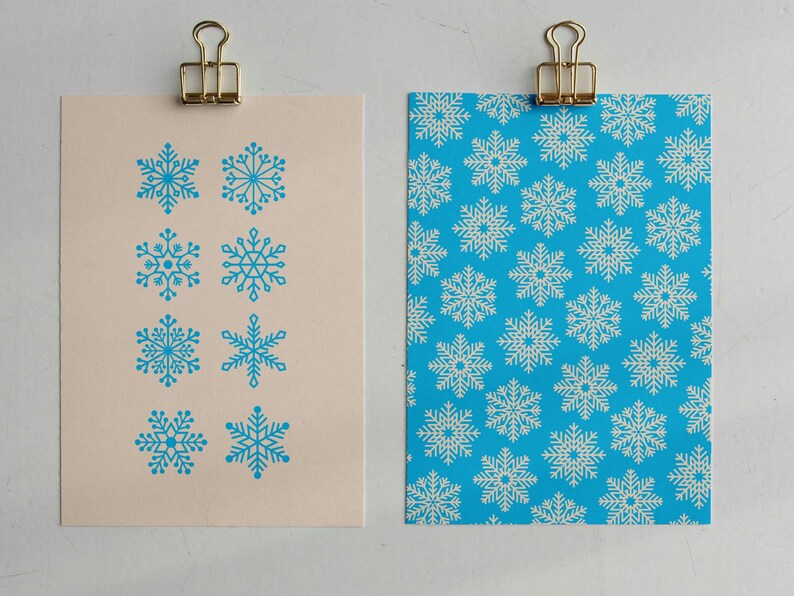 Snowflakes Linocut Bundle, SVG Snowflakes, Silhouette Snowflakes, PNG ...