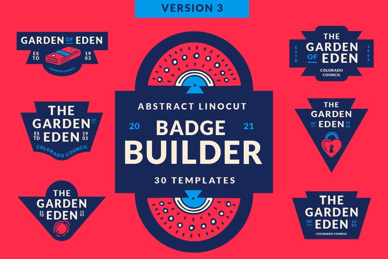 Premade Badge Design V3, Instant Download Simple Badge, Text Badge ...