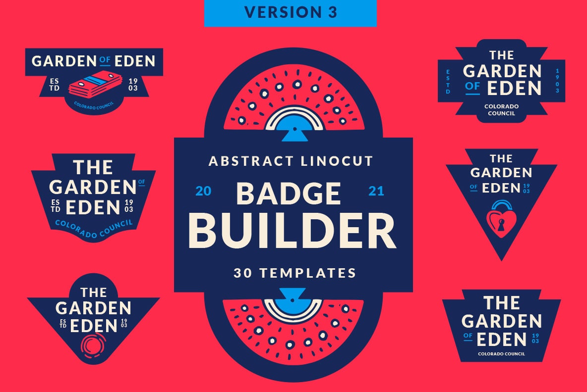 Premade Badge Design V3, Instant Download Simple Badge, Text Badge ...