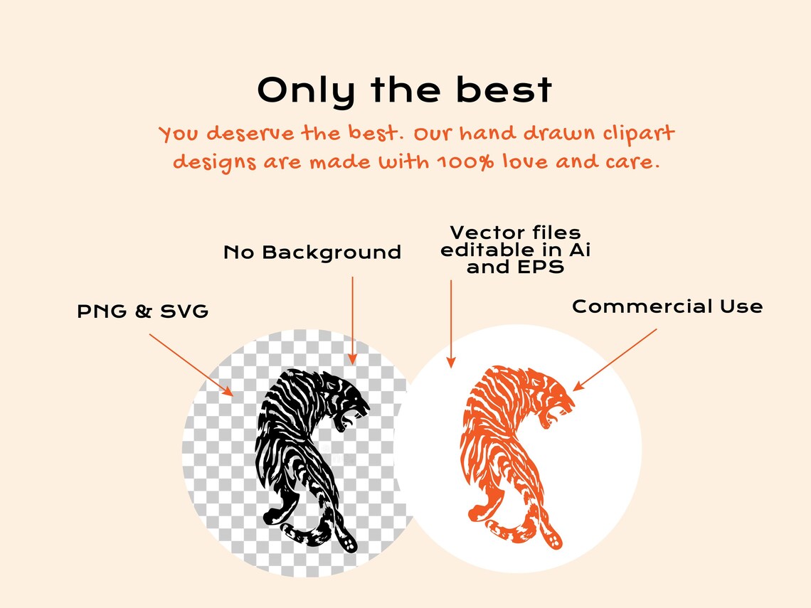 Linocut Tigers Clipart Bundle, Big Cats PNG Files, Downloadable Cat ...