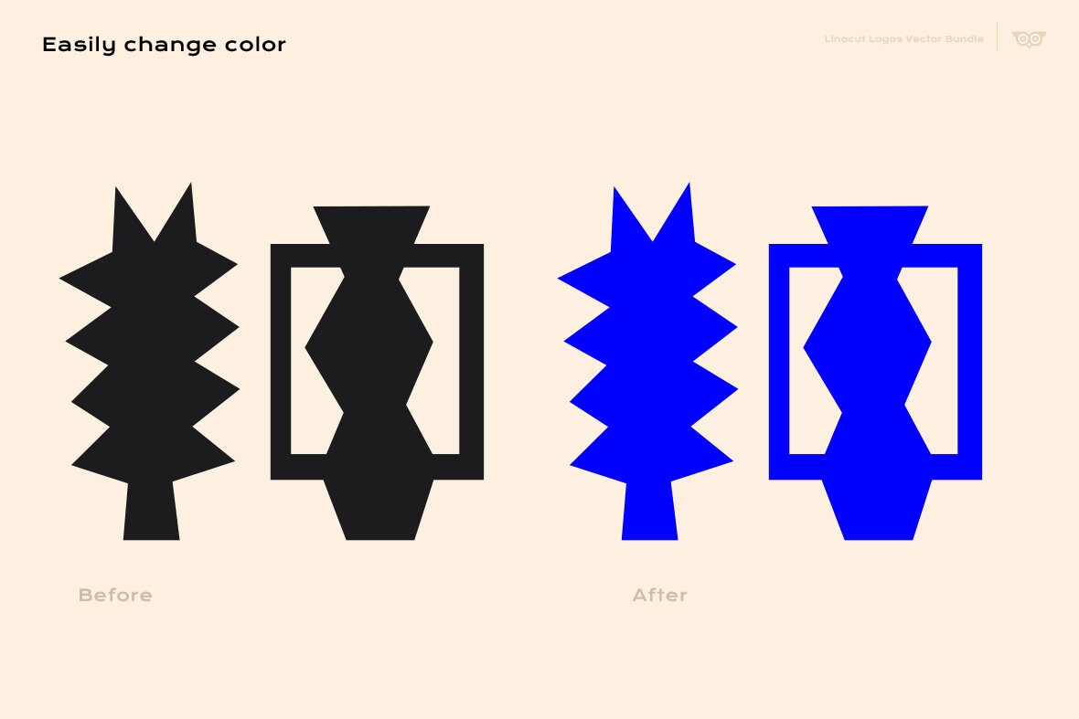 Linocut Logos Vector Bundle | Instant Download | Simple Vector | Text ...