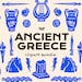 Ancient Greece Clipart Bundle, Linocut Vector Set, Handrawn Greek Art ...