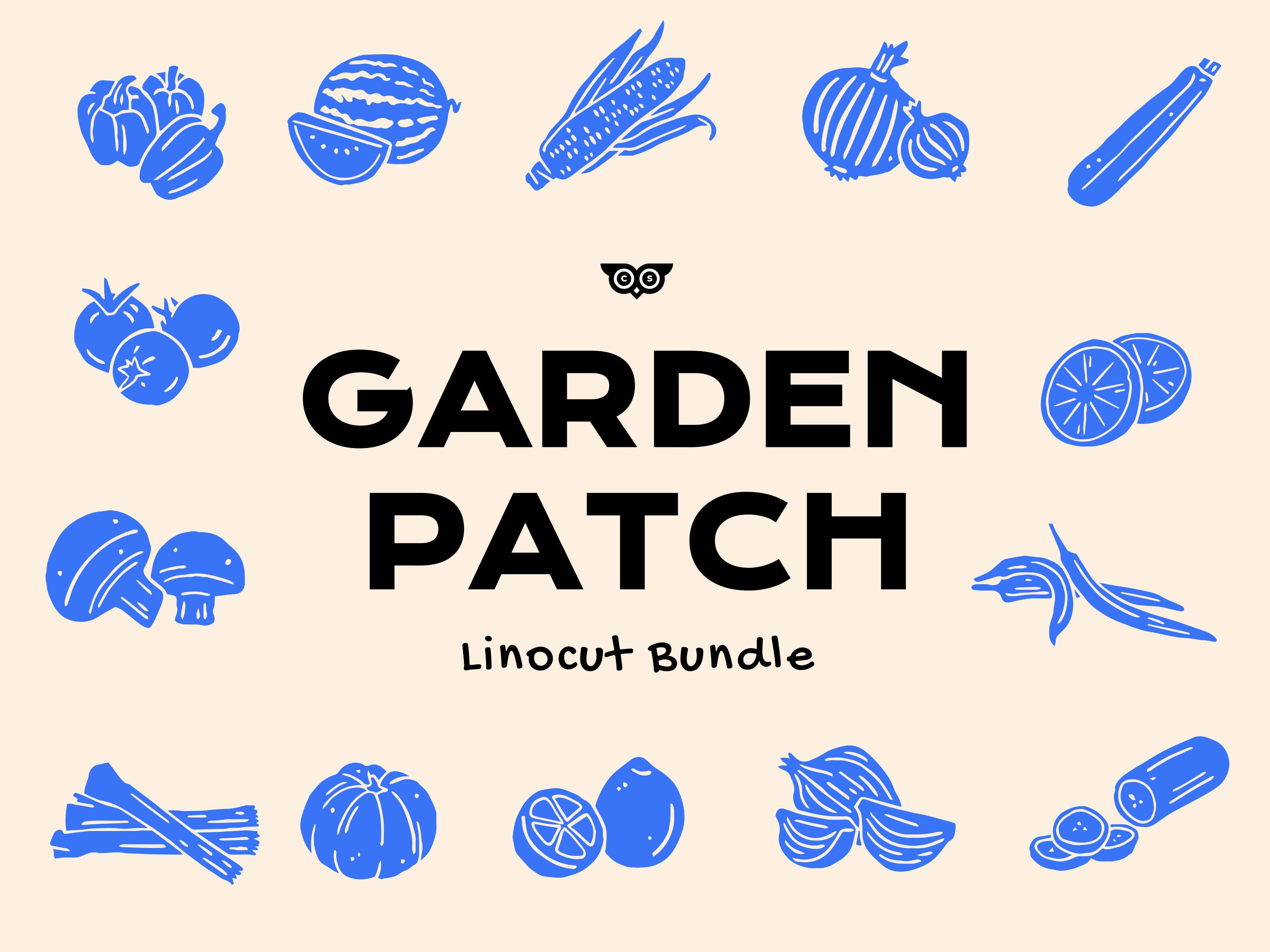 Garden Patch Linocut Bundles | Vegetable Icons | Fruit PNG | Vegetable ...