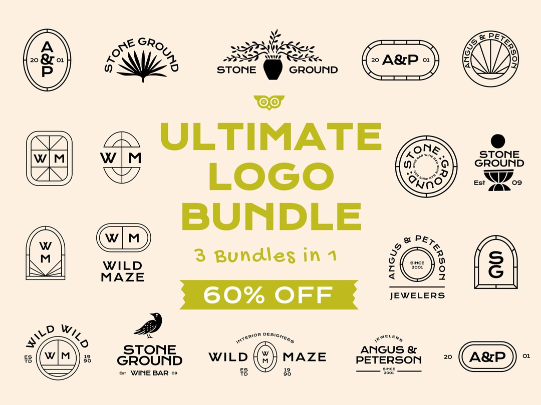 Ultimate Logo Bundle 60% OFF | 3 in 1 Bundle | Logo Templates ...