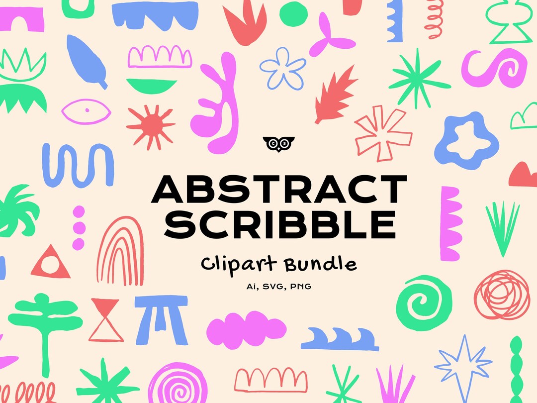 Abstract Scribble Clipart Bundle, Doodle Vector Files, Sketch PNG ...