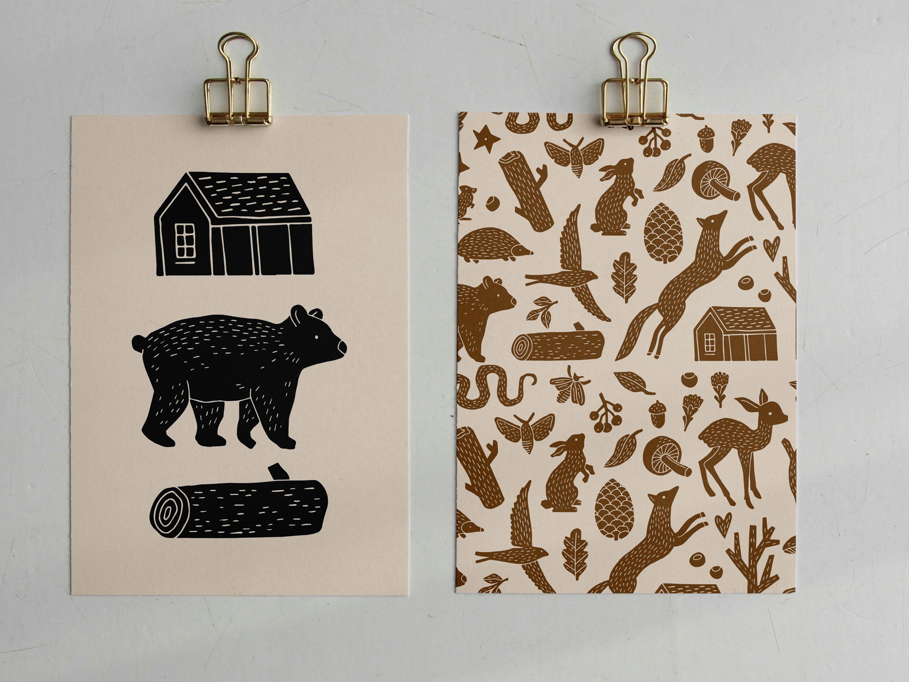 Woodland Animals Clipart Bundle, Animal SVG Files, Canva Bear PNG ...