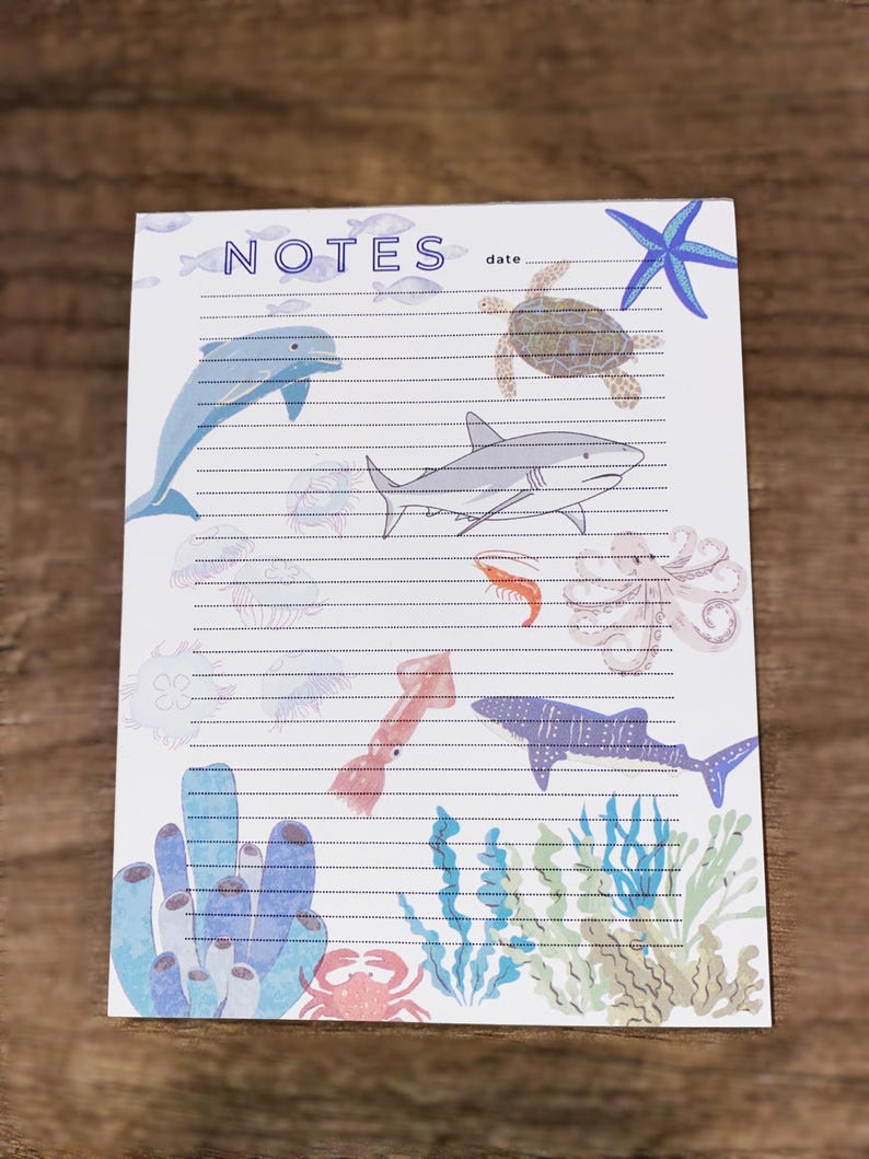 Ocean Themed Notepad - Etsy