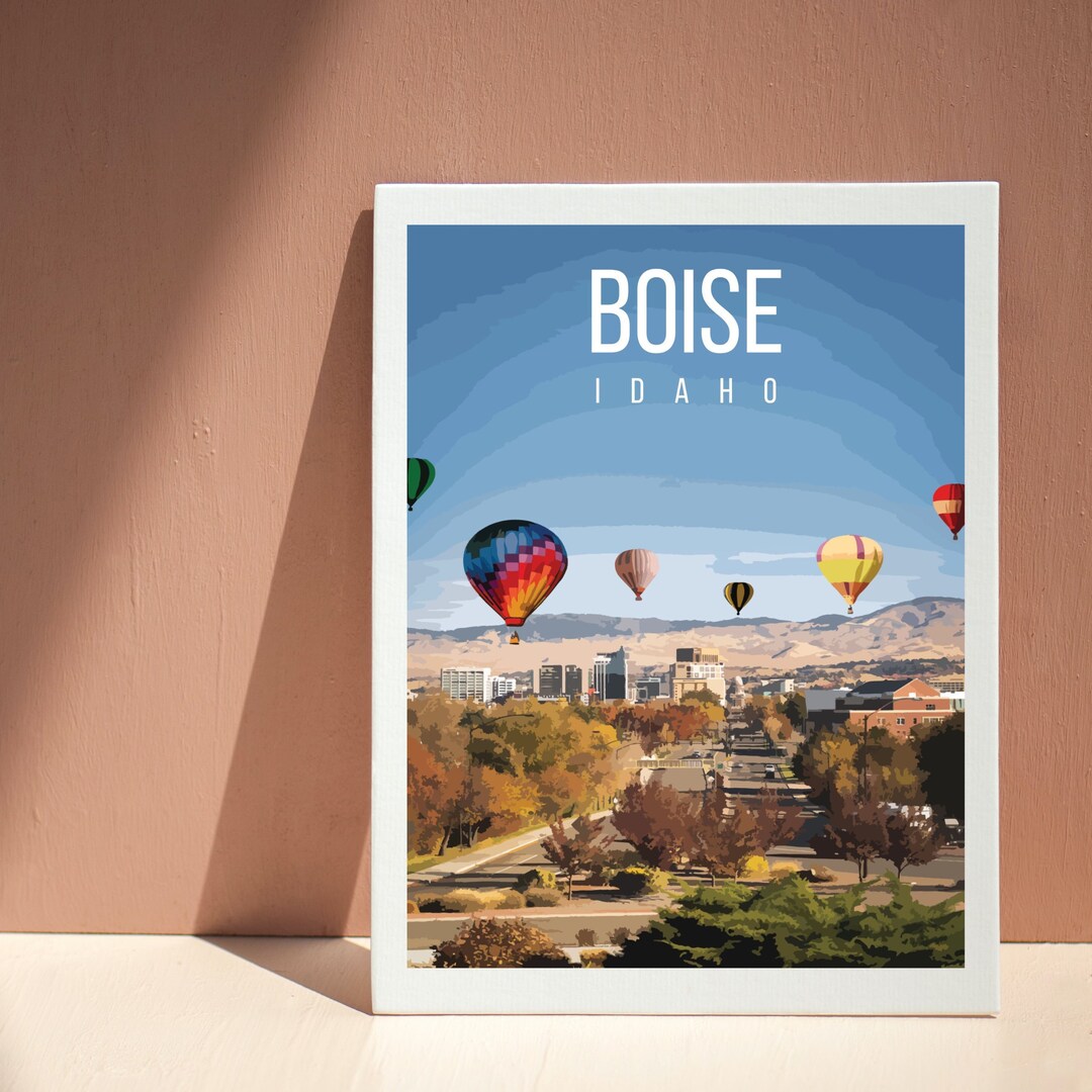 Boise Idaho Retro Travel Poster Printable - Etsy