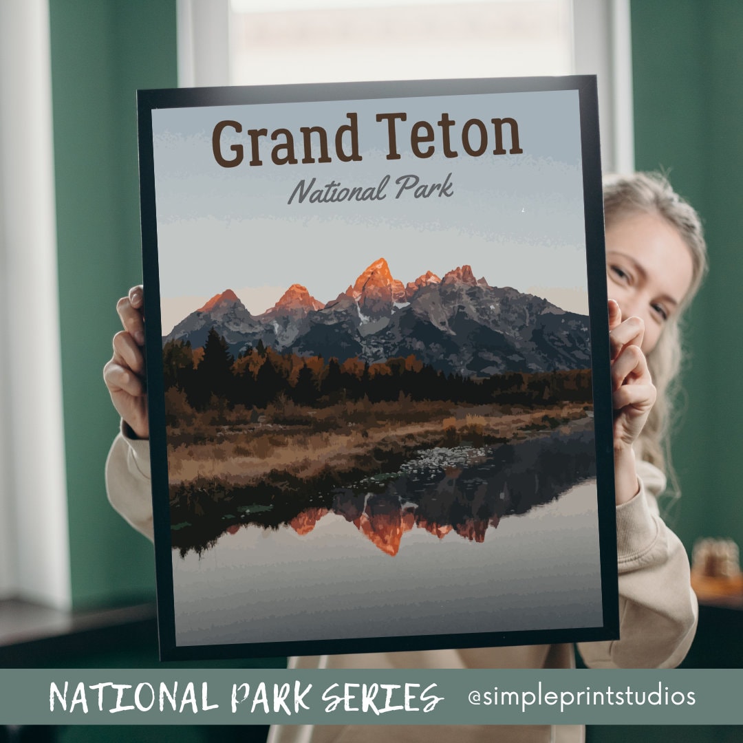 Grand Teton National Park Printable Poster - Great Outdoorsy Gift! - Etsy