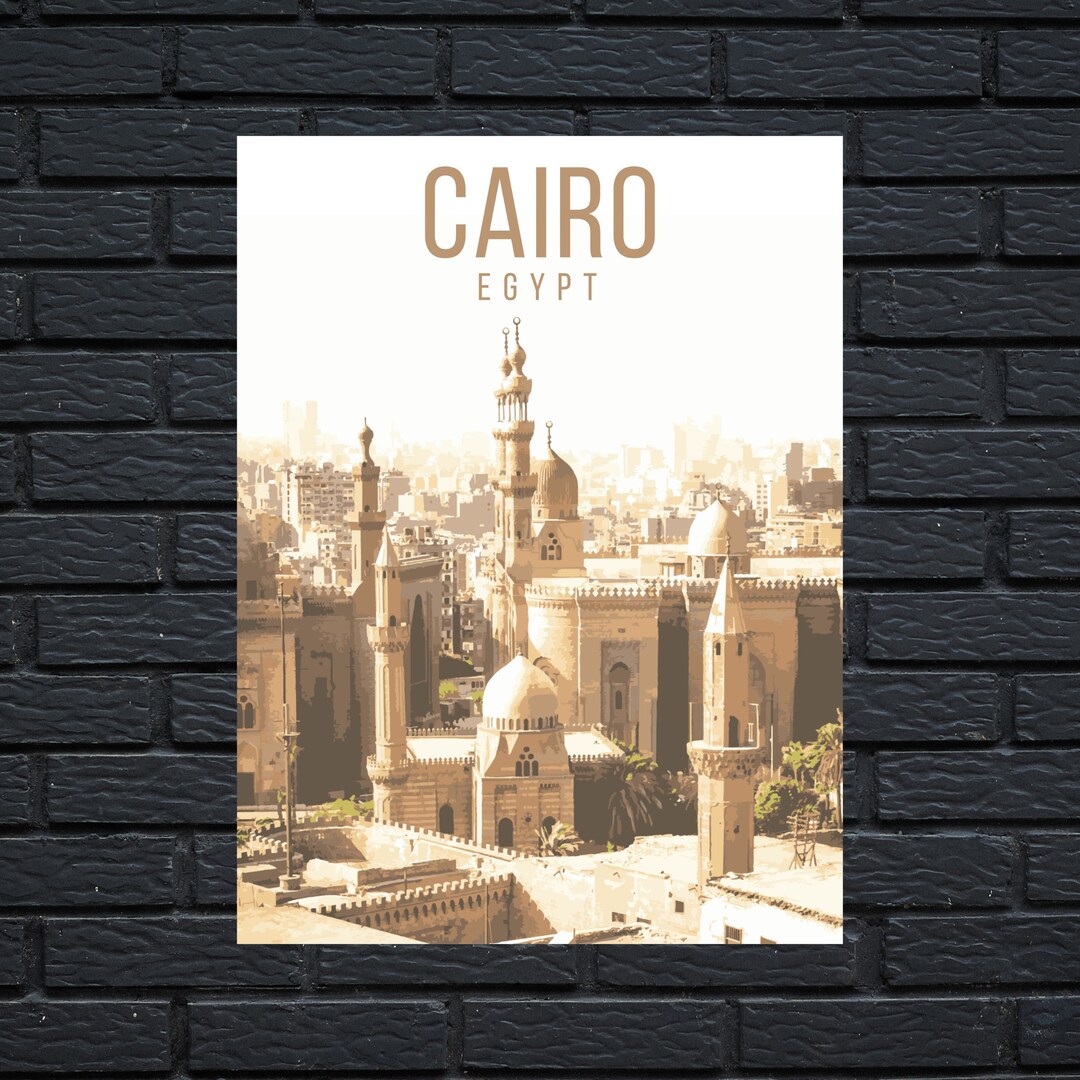 Cairo Egypt Retro Travel Poster Printable - Etsy