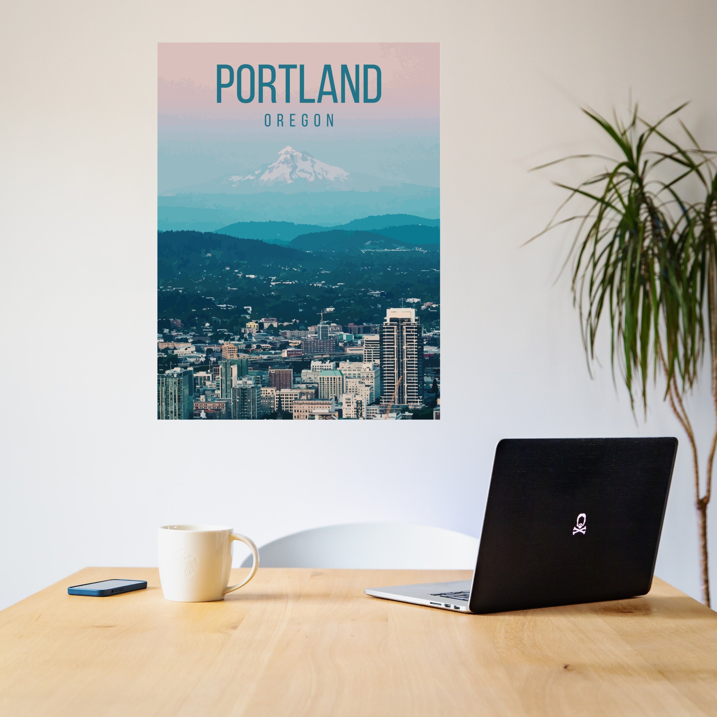 Portland Oregon Retro Travel Poster Printable - Etsy