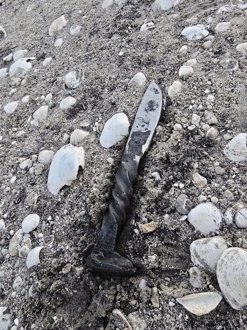 Hand Forged Railroad Spike Knife | Veteran Made Iron Anniversary Gift ...