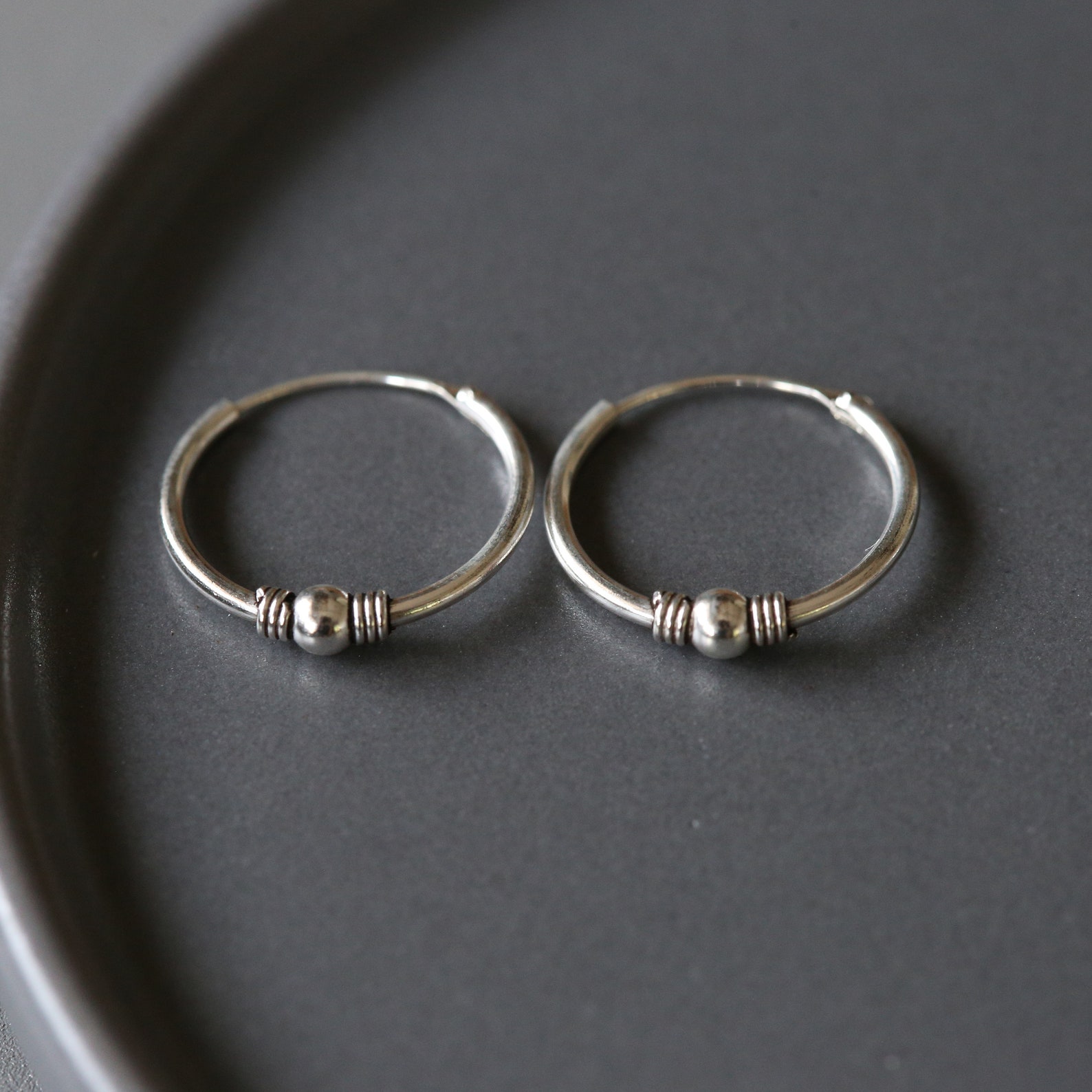 16mm Plata Bali Hoops Bali Hoops Plata Esterlina 925 - Etsy España