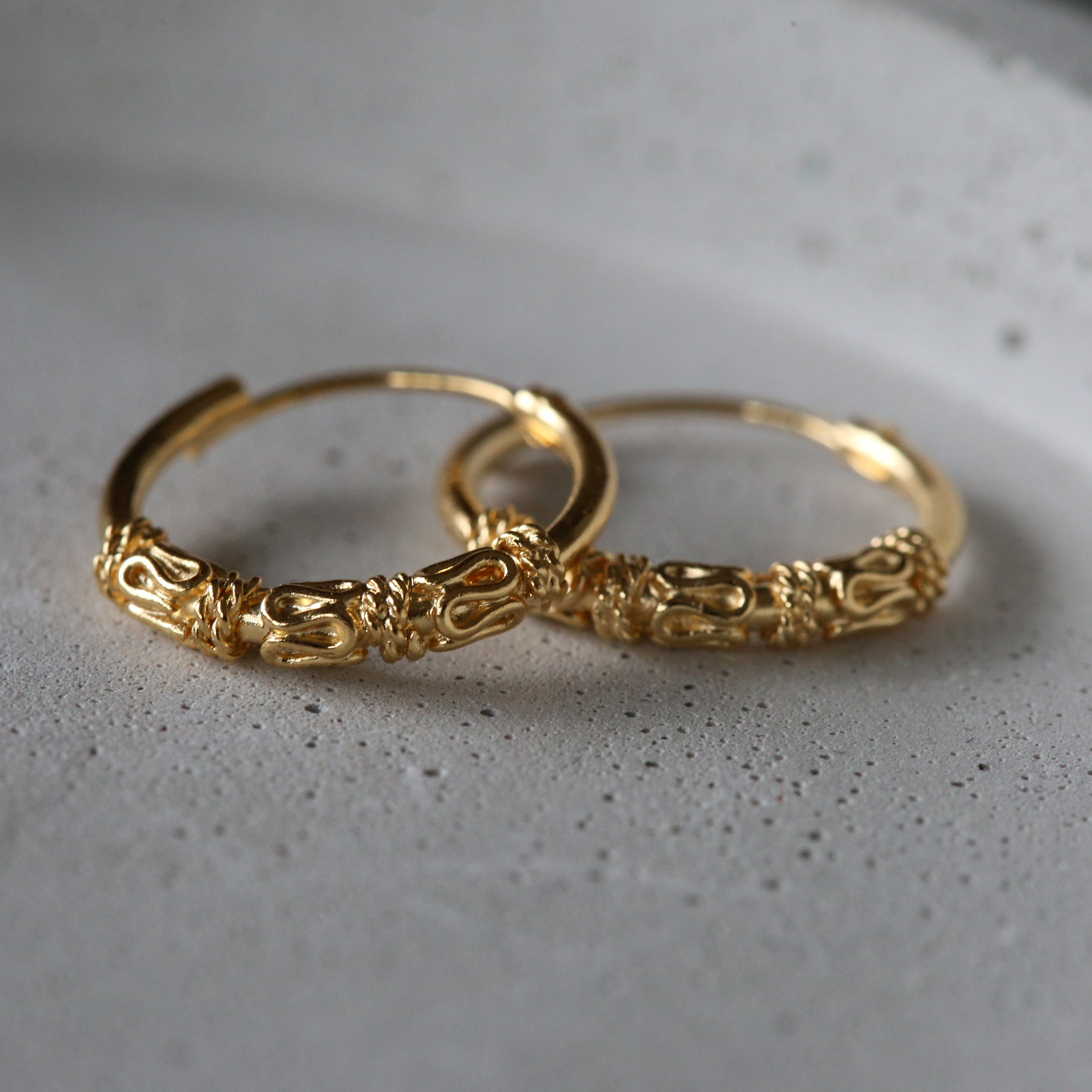 14mm Gold Plated Bali Hoops Bali Hoops Gold Plated Sterling Silver 925 ...