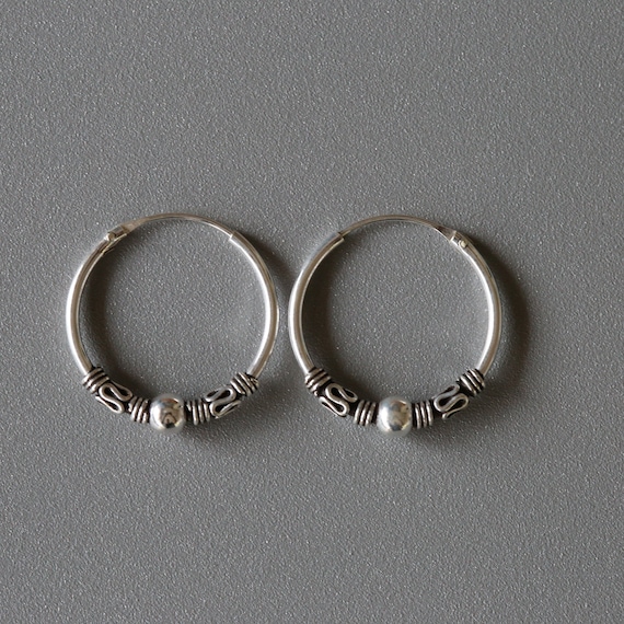 18mm Silver Bali Hoops Bali Hoops Sterling Silver 925 | Etsy UK