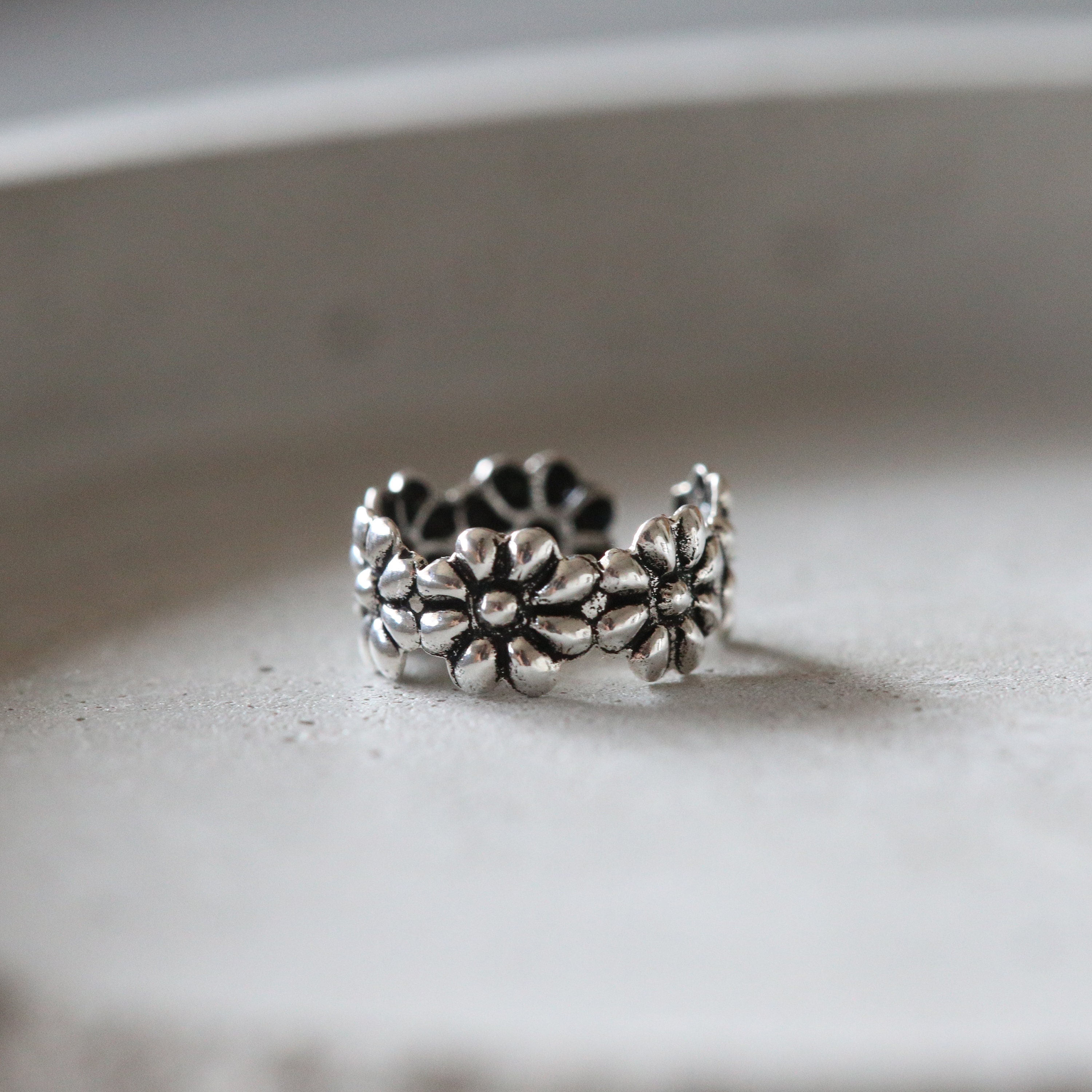 Flower Ear Cuff Ozidized Floral Ear Cuff Sterling Silver - Etsy UK