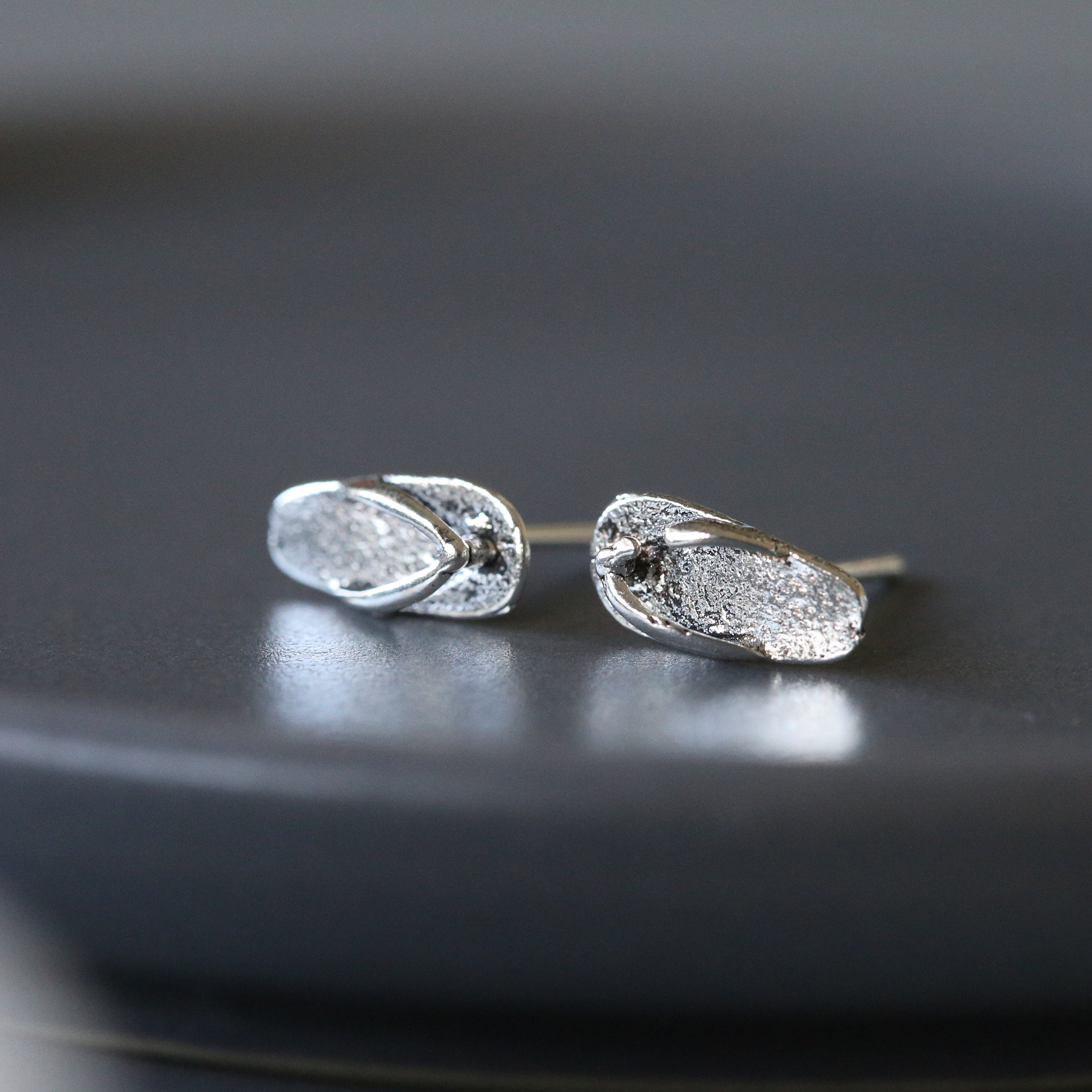 Flip Flop Ear Studs Silver Flip Flop Earrings Slipper - Etsy