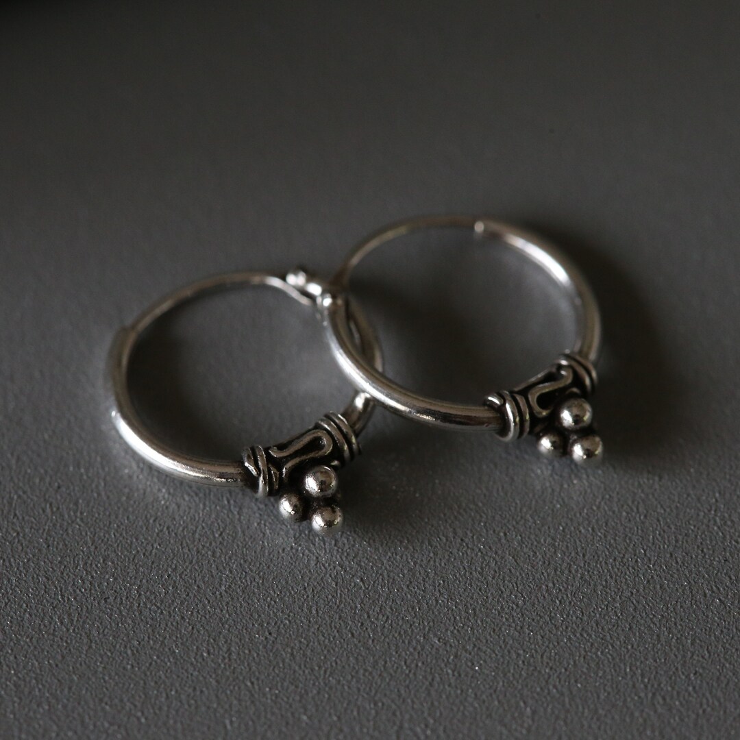 12mm Silver Bali Hoops - Bali Hoops - Sterling Silver 925 (BA45) - Etsy