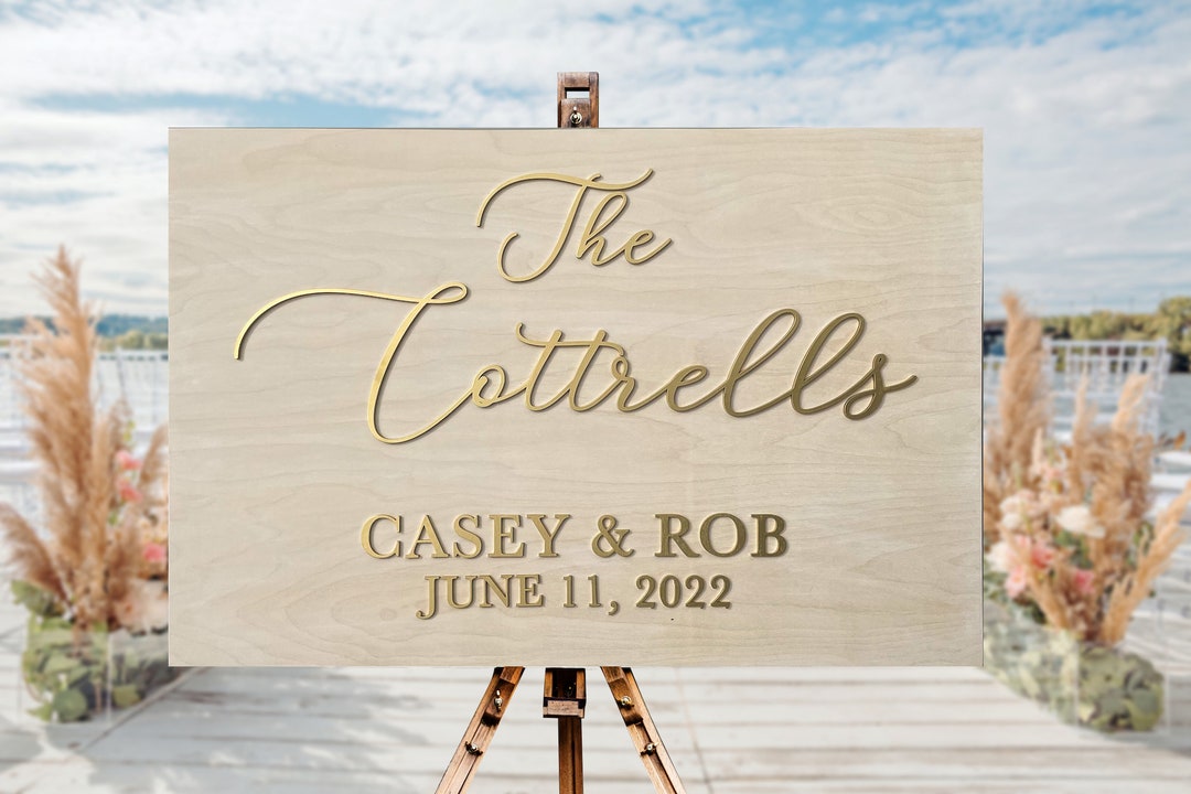 Wedding Sign Last Name, Wooden Wedding Sign, Wedding Entrance Sign ...