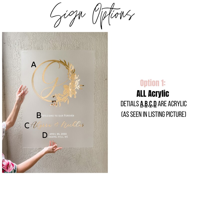Monogram Wedding Sign Acrylic Wedding Welcome Sign Wedding - Etsy