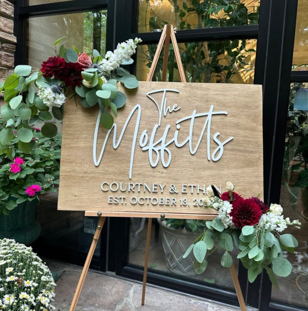 Rustic Wooden Wedding Sign, Outdoor Wedding Sign, Custom Wedding ...