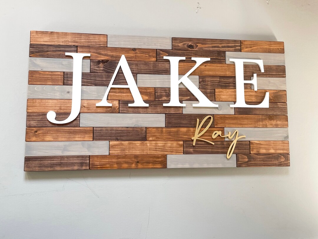 Name Sign for Nursery, Boy Nursery Name Sign, Baby Boy Sign, Baby Name ...