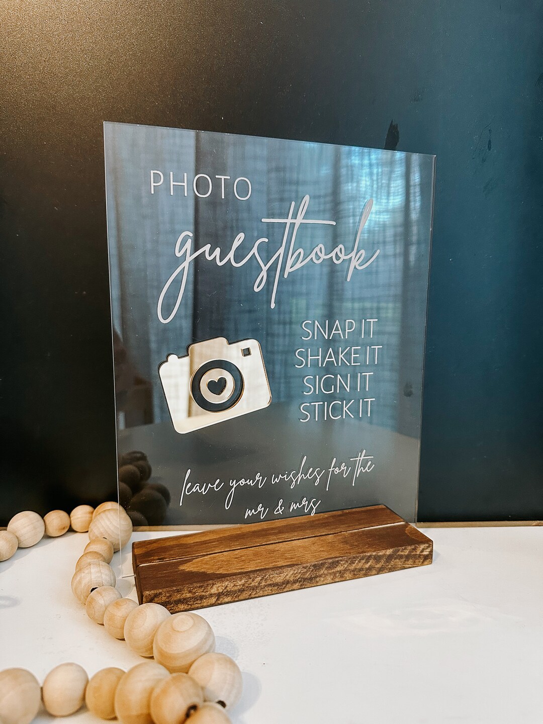 Acrylic Photo Guestbook Sign: Wedding Guest Book Signage - Etsy