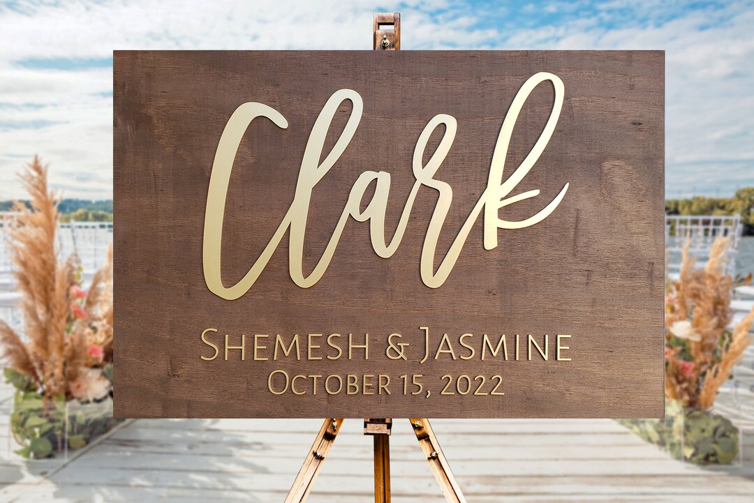 Beach Wedding Sign, 3d Wedding Sign, Ceremony Sign, Wood Wedding Sign ...