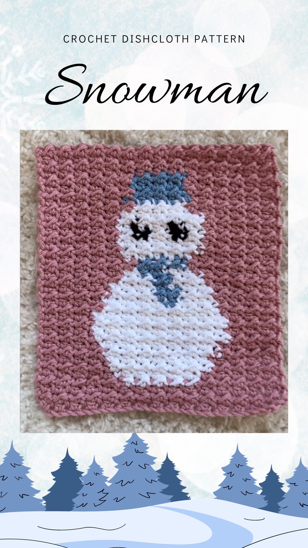 Snowman Dishcloth Crochet Pattern | Holiday | Winter | Christmas - Etsy