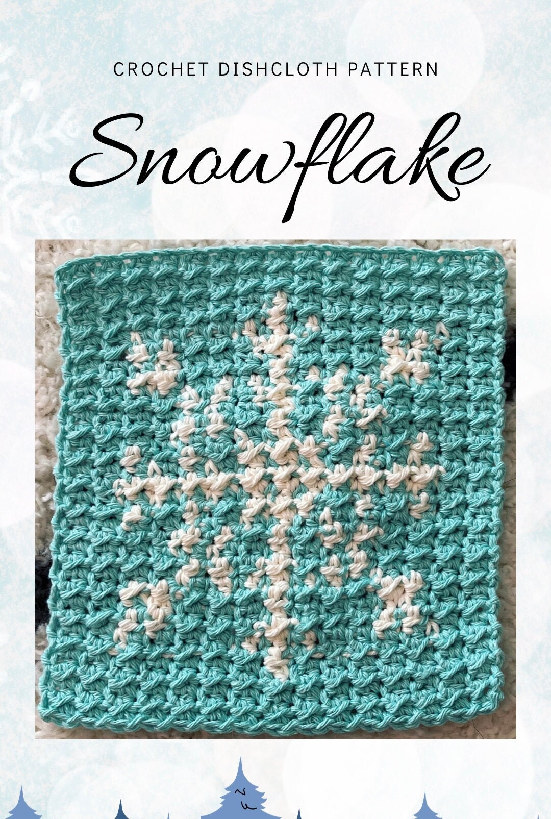 Snowflake Dishcloth Crochet Pattern | Holiday | Winter | Christmas - Etsy