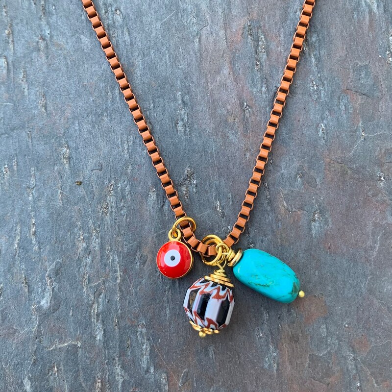 Rust Color Necklace - Etsy