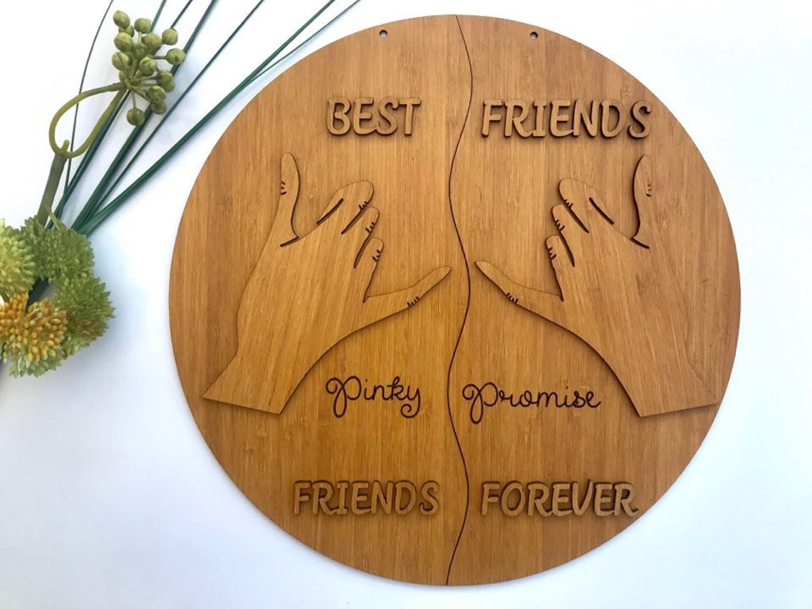 Best Friends Friends Forever Pinky Promise Wall Decor - Etsy