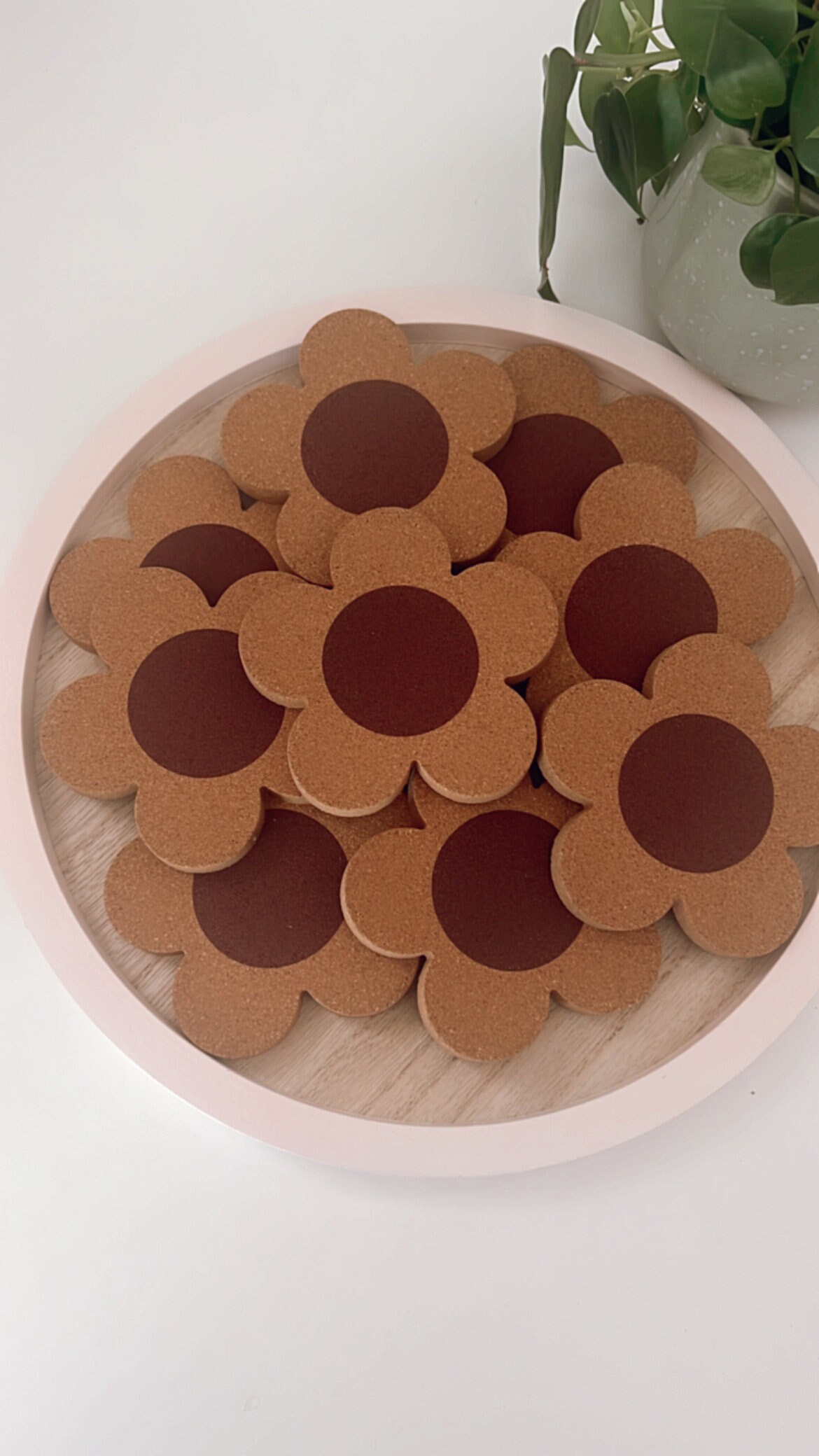Daisy Flower Cork Coaster for Coffee Cups,retro Flower Coaster, Boho ...