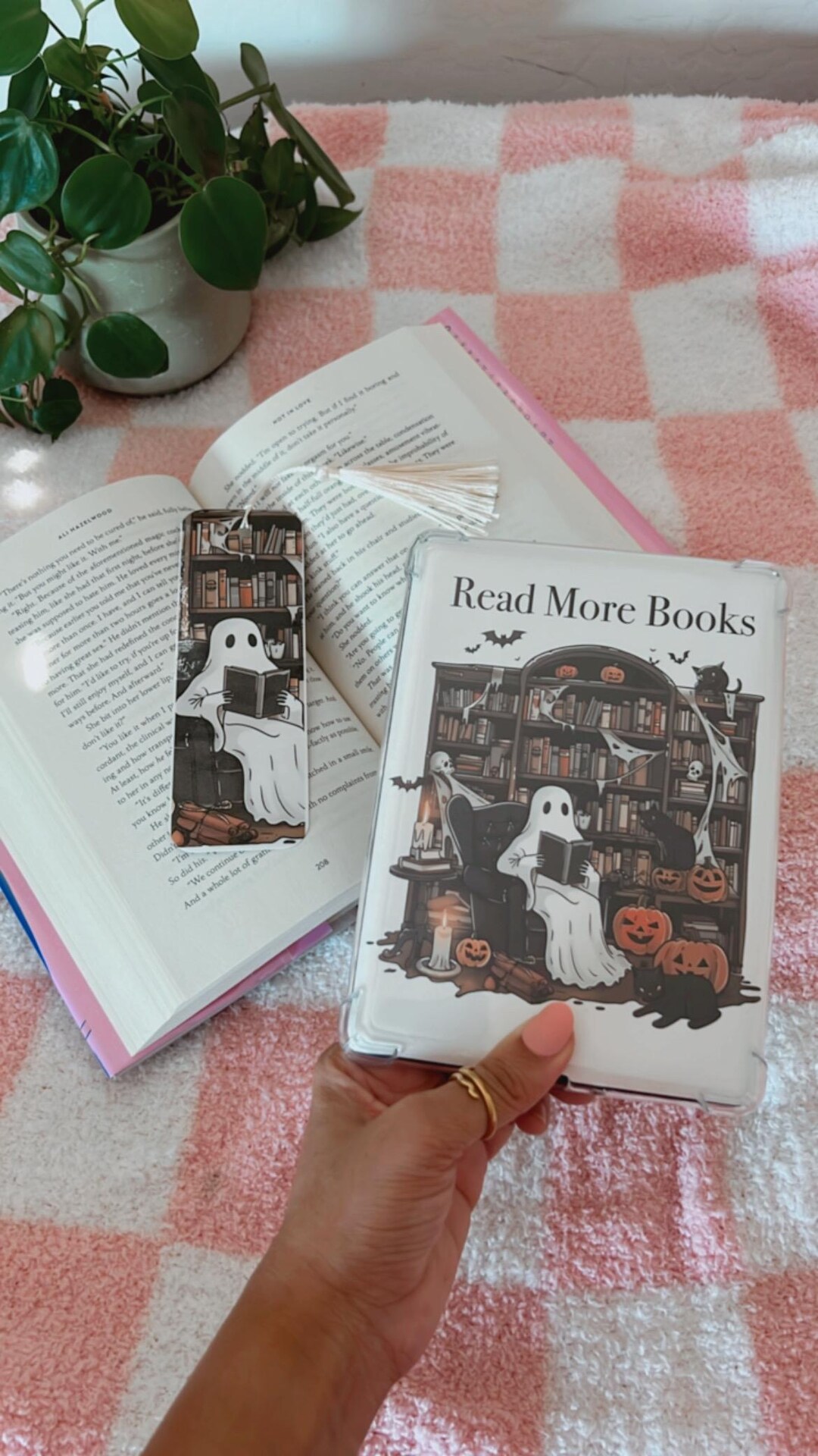 Fall Halloween Ghost Kindle Insert for Clear Case,cute Ghots Reading ...