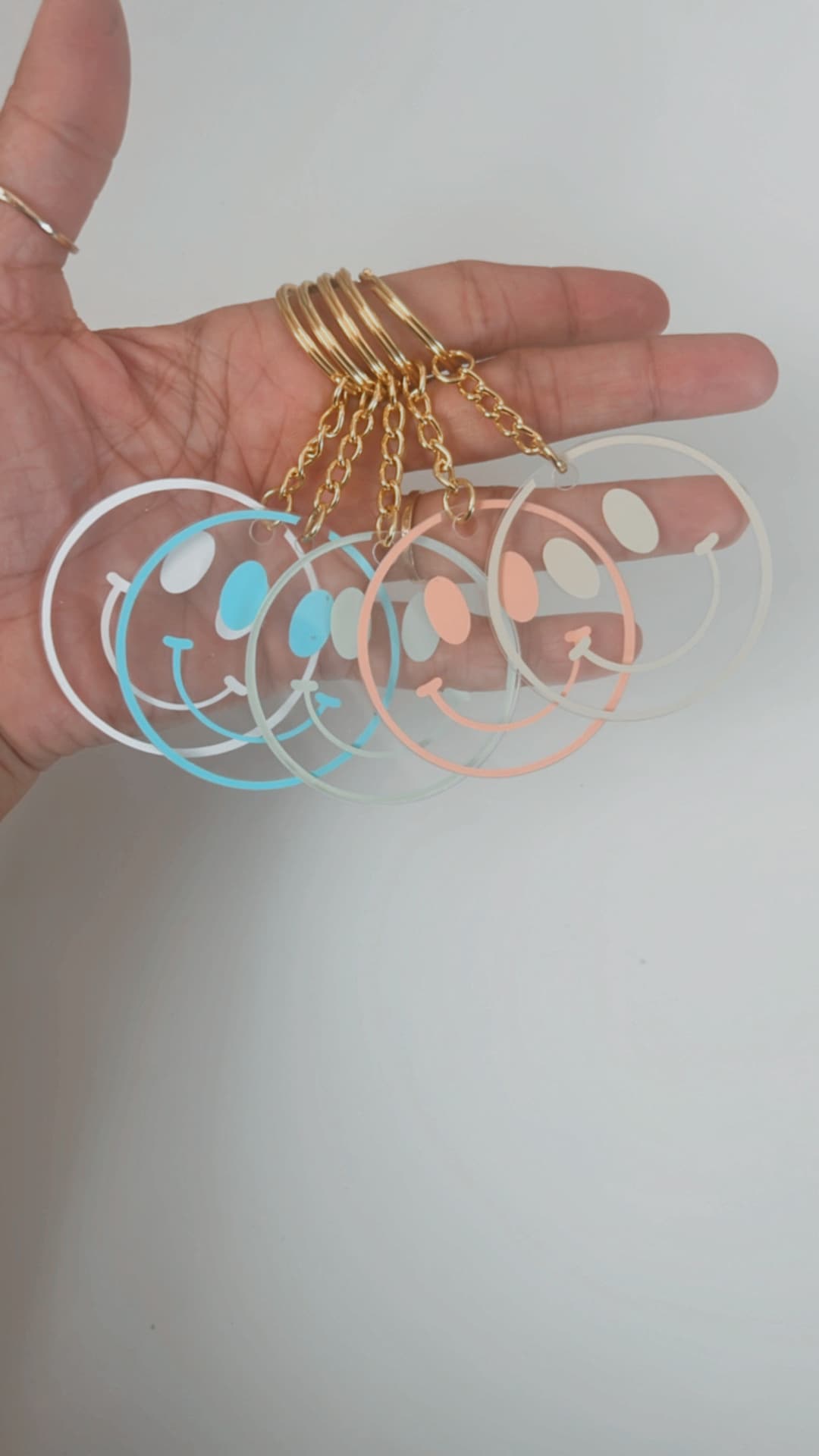 Acrylic Smiley Happy Face Keychain, Smiley Face Keyring,trendy Happy ...