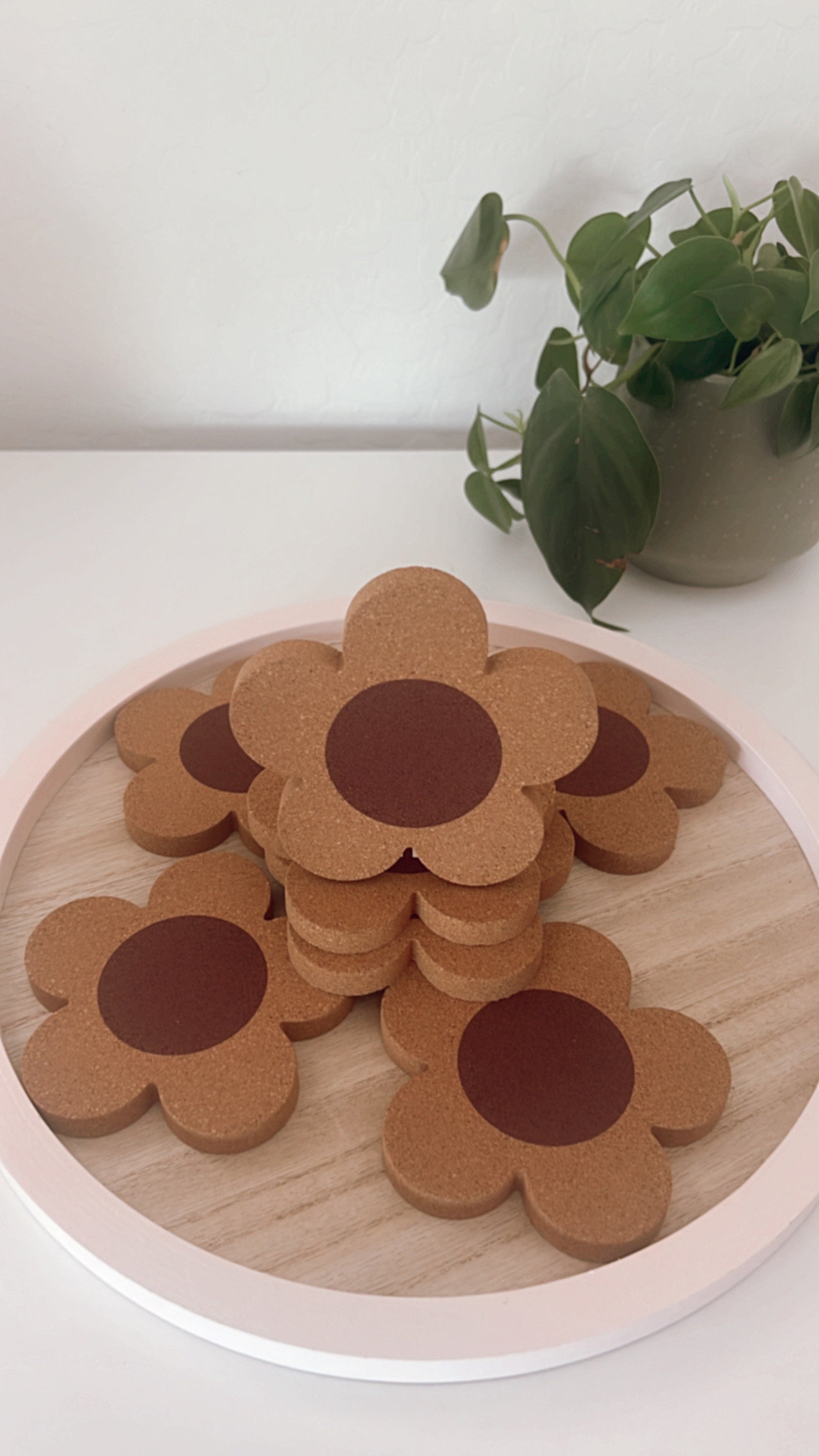 Daisy Flower Cork Coaster for Coffee Cups,retro Flower Coaster, Boho ...