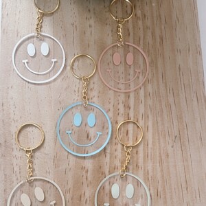 Acrylic Smiley Happy Face Keychain, Smiley Face Keyring,trendy Happy ...
