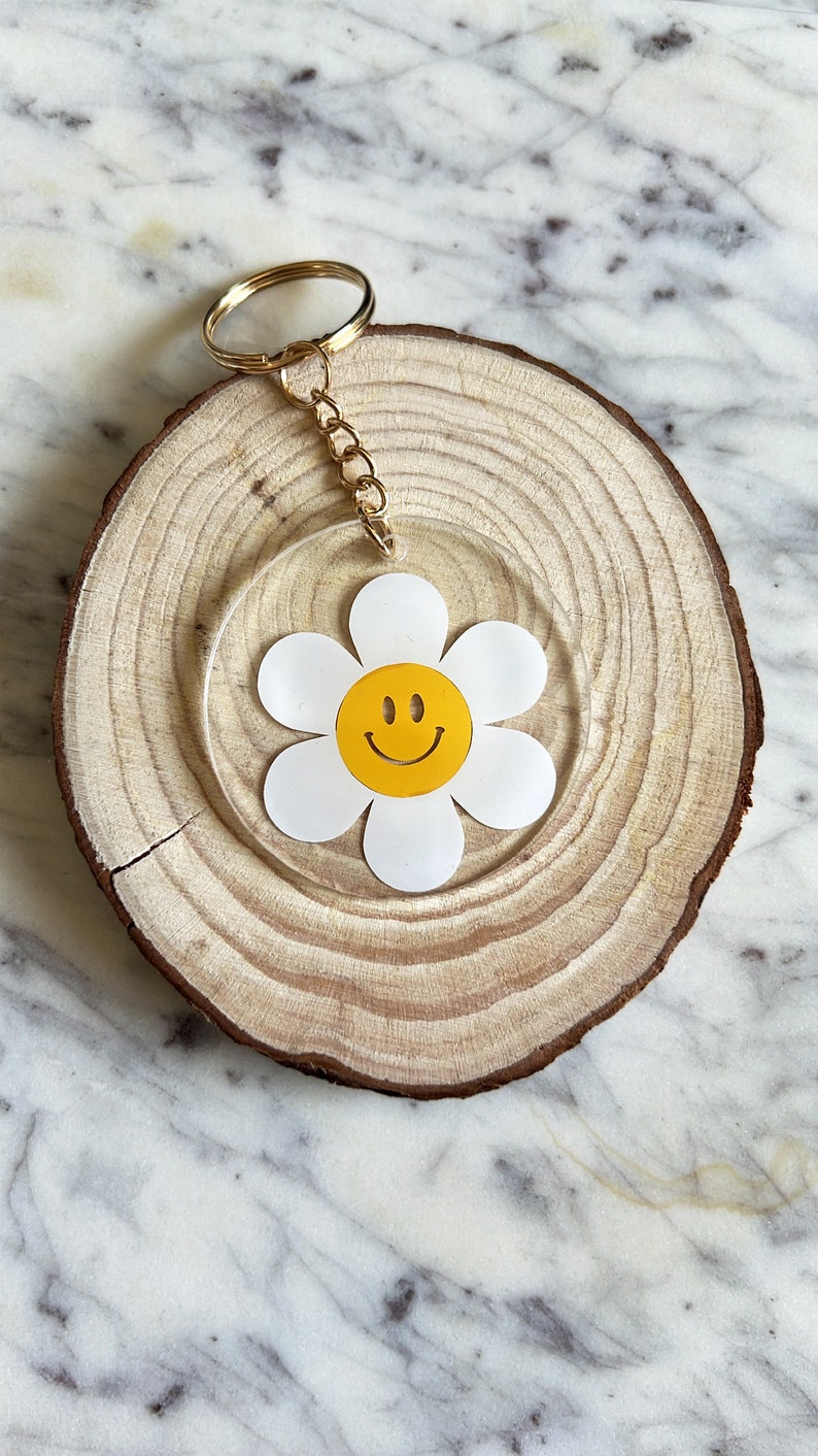 Acrylic Smiley Happy Face Keychain Rainbow Acrylic Keychain - Etsy