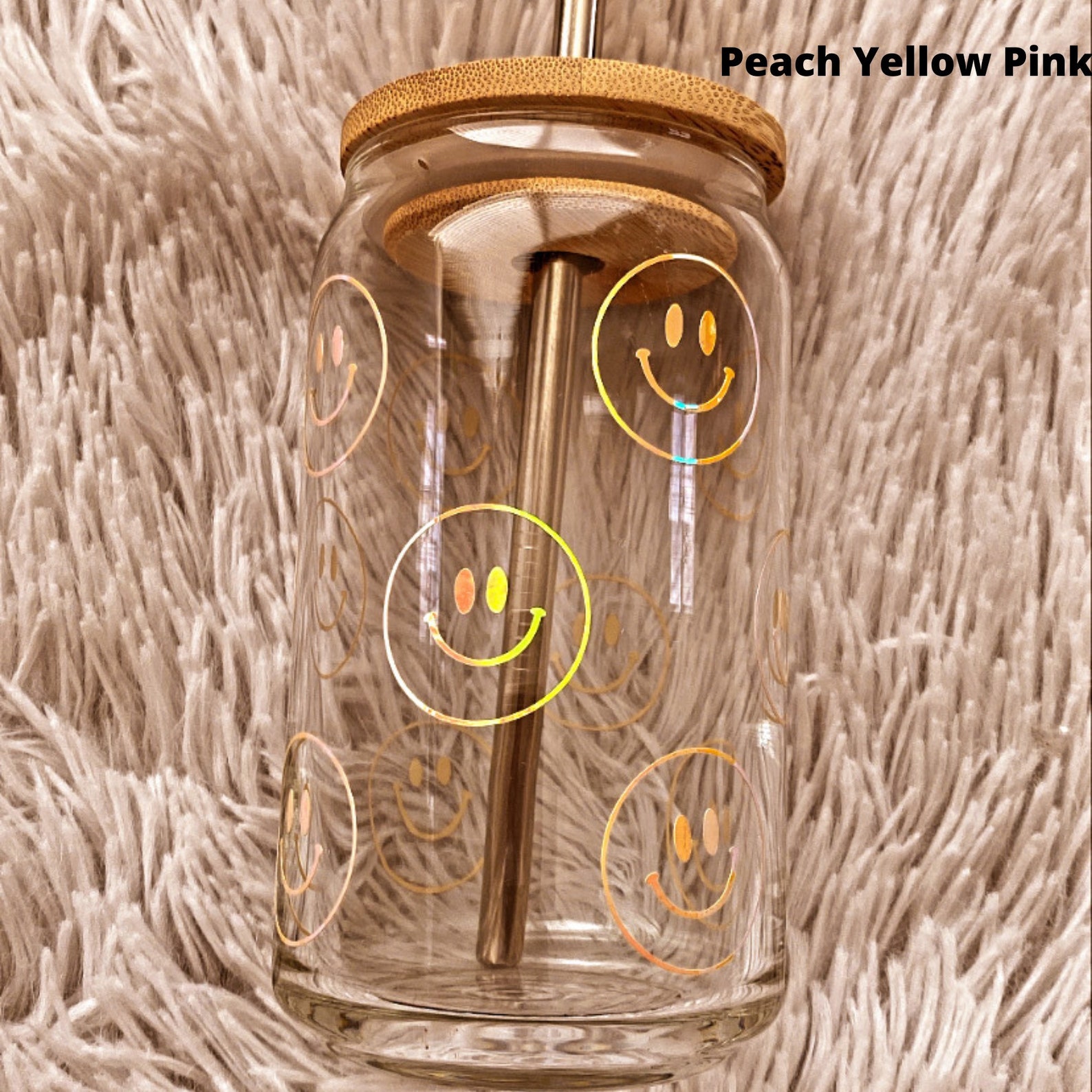 Smiley Face Beer Can Glass Cup,happy Face Iced Coffee Glass Mug ...