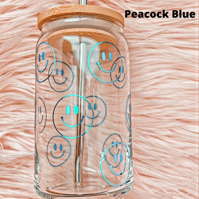 Smiley Face Beer Can Glass Cup,happy Face Iced Coffee Glass Mug ...