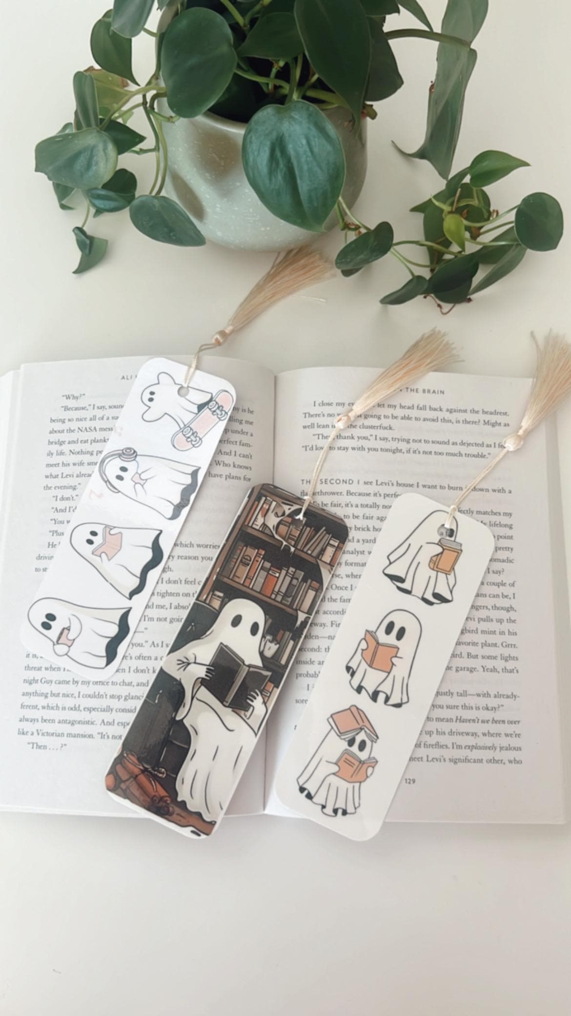 Spooky Cute Halloween Ghost Reading Bookmark With Tassel,adorable ...