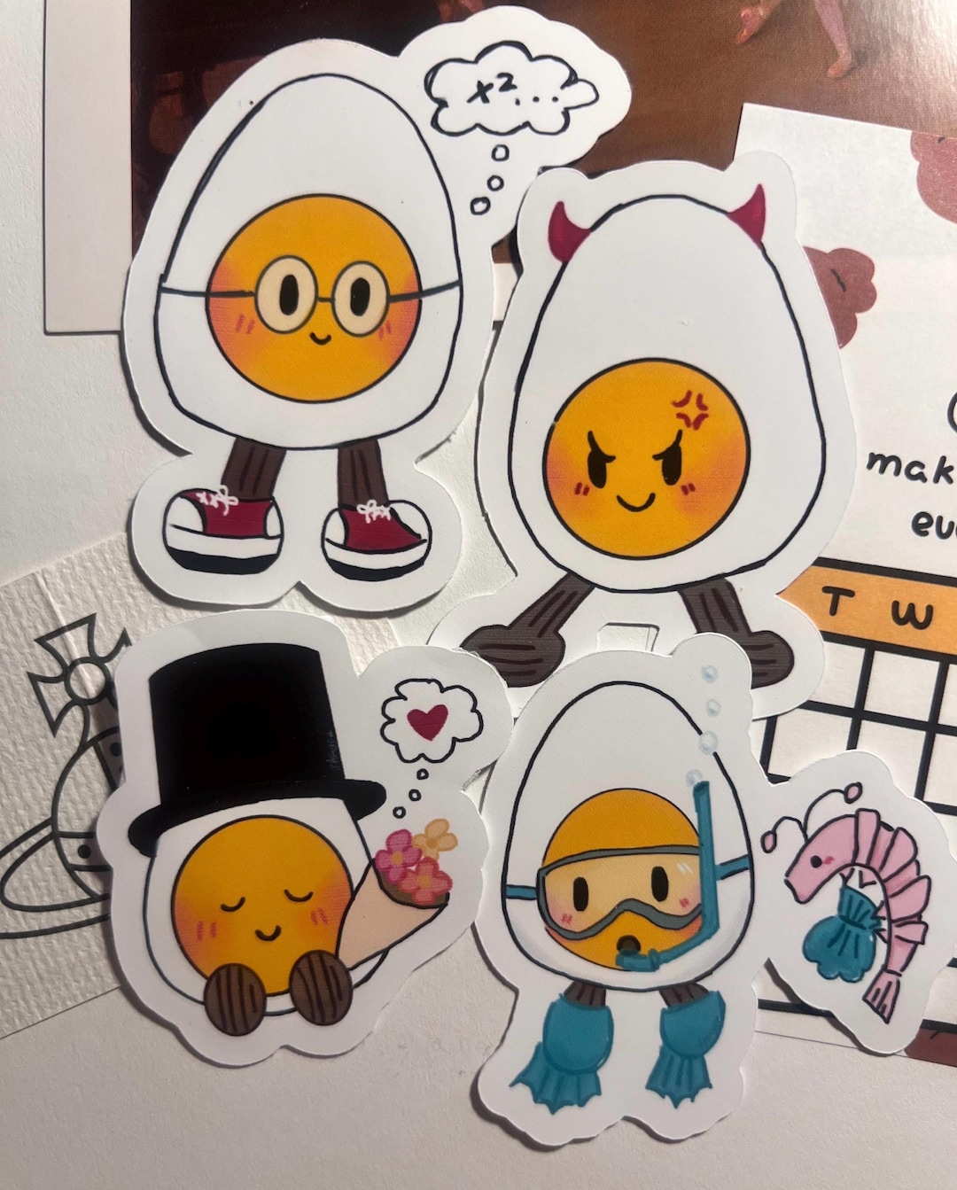 Hand-drawn Cute Egg Stickers Jellycat Inspired Stickers Cute Egg ...