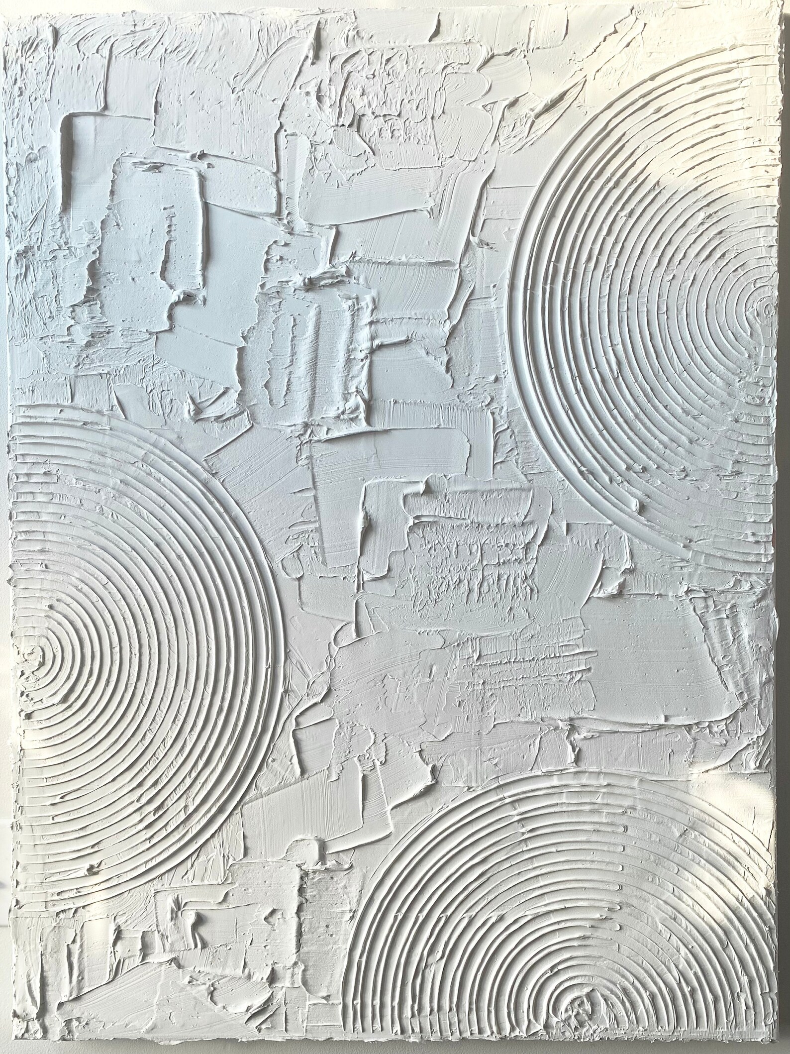 Textured Canvas Wall Art Abstract White Wall Decor Modern - Etsy