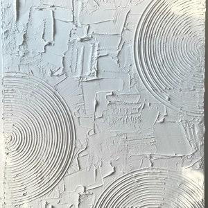 Textured Canvas Wall Art, Abstract White Wall Decor, Modern and ...