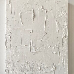 White Textured Canvas Wall Art, Abstract White Wall Decor, Modern and ...