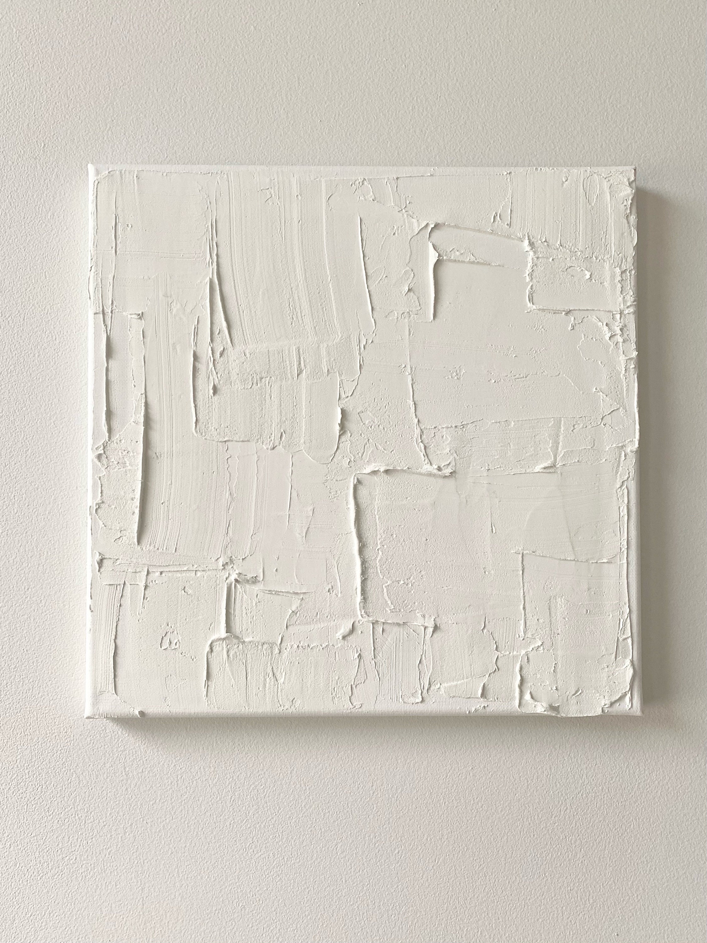 White Textured Canvas Wall Art Abstract White Wall Decor - Etsy