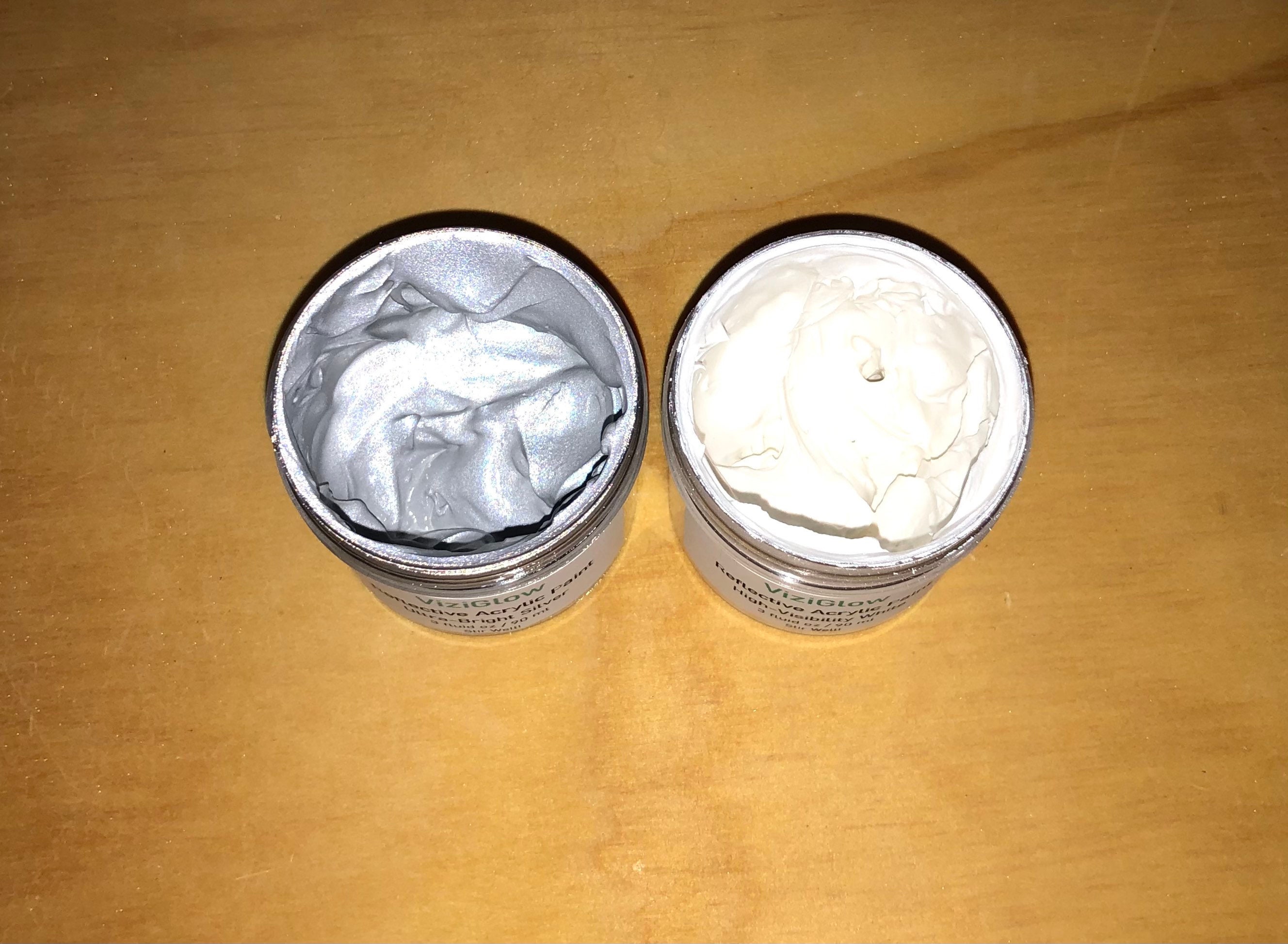 Reflective Acrylic Paint - 3 Oz - White and Silver - Ultra-bright ...