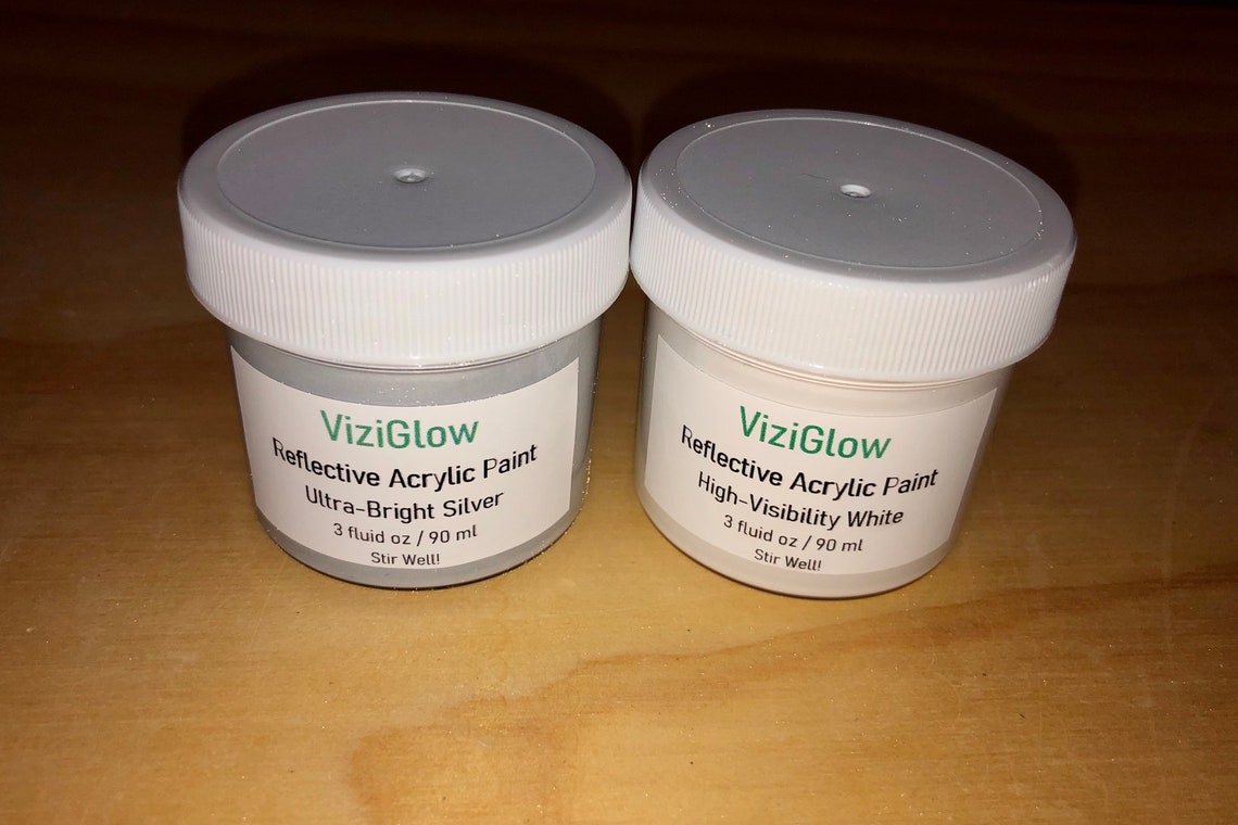 Reflective Acrylic Paint - 3 Oz - White and Silver - Ultra-bright ...