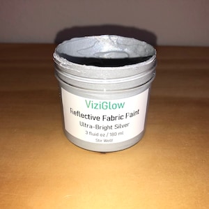 Silver Reflective Fabric Paint - 3 Oz - Ultra-bright, Silver/gray Paint ...